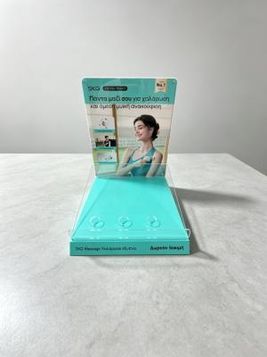 China Custom Acrylic Massage Gun Display Stand, Desktop Storage & Display Rack, Flat Gun Tray with 3 Upright Head Slots for sale