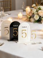 China Custom Acrylic Table Number Stand, Arched Table Sign Holder for Wedding Banquet Party, Desktop Number Display, Custom Logo & Text for sale