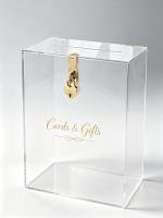 China Acrylic Wedding Card Box With Heart Lock, Wedding Reception Card & Gift Box, Wedding Money Box for sale