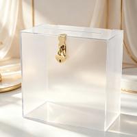China Acrylic Wedding Card Box With Heart Lock, Wedding Reception Card & Gift Box, Wedding Money Box for sale