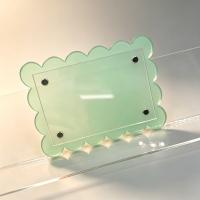 China Scalloped Edge Acrylic Magnetic Photo Frame, Fridge Magnet Picture Holder For Instax Mini Photos for sale