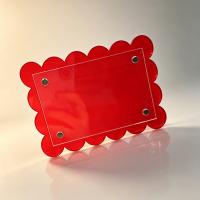 China Scalloped Edge Acrylic Magnetic Photo Frame, Fridge Magnet Picture Holder For Instax Mini Photos for sale