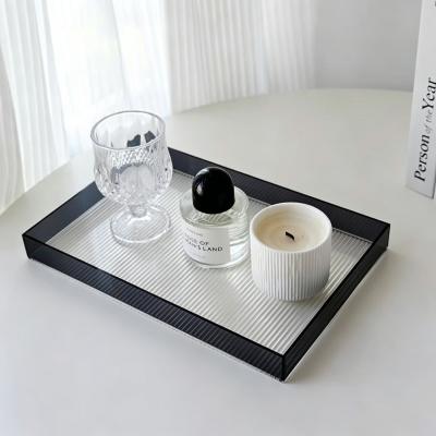 China High-end acrylic storage tray, light luxury style for bathroom, washstand, cosmetics, jewelry and aromatherapy storage for sale