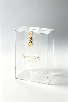 China Acrylic Wedding Card Box With Heart Lock, Wedding Reception Card & Gift Box, Wedding Money Box for sale