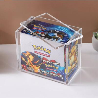 China Clear Acrylic Magnetic Card Storage Box, Trading Card Display Case for Pokemon TCG, Sports Cards & Collectibles, Dustproof Magnet Lid for sale
