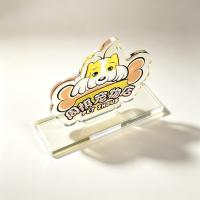 China Custom Shaped Acrylic Desktop Sign, Clear Acrylic Logo Stand for Shop Reception for sale