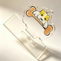 China Custom Shaped Acrylic Desktop Sign, Clear Acrylic Logo Stand for Shop Reception for sale