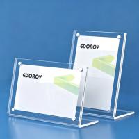 China A4 Clear Acrylic L-shaped Table Tent, Slant Magnetic Menu Holder, Desktop Menu & Price Display Stand, A5 Table Ten for sale