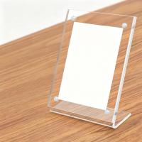 China A4 Clear Acrylic L-shaped Table Tent, Slant Magnetic Menu Holder, Desktop Menu & Price Display Stand, A5 Table Ten for sale