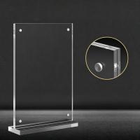 China Magnetic Acrylic Table Sign Holder, L Shape Clear Acrylic Price Display Stand for Retail Shop for sale