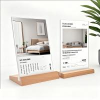 China Magnetic Acrylic Table Sign Holder, L Shape Clear Acrylic Price Display Stand for Retail Shop for sale