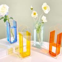 China Acrylic Arch Vase, Colorful U Shape Flower Vase for Home Decor, Clear Acrylic Planter for sale