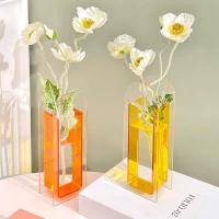 China Acrylic Arch Vase, Colorful U Shape Flower Vase for Home Decor, Clear Acrylic Planter for sale