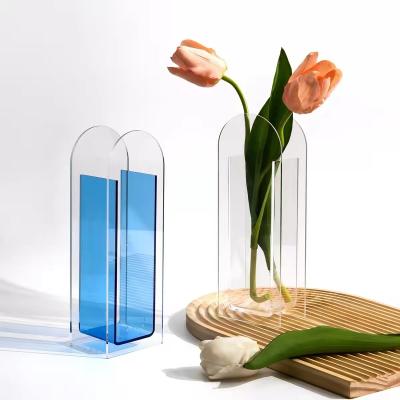 China Acrylic Arch Vase, Colorful U Shape Flower Vase for Home Decor, Clear Acrylic Planter for sale