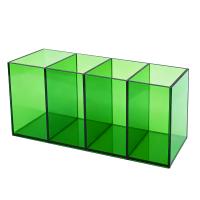 China Colorful Acrylic 4 Compartments Desk Organizer, Acrylic Pen Holder Desktop Storage Caddy for sale