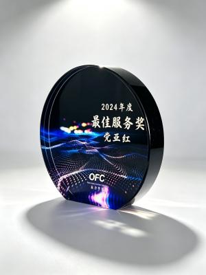 China Circular Acrylic Award Plaque, Custom Corporate Trophy for sale