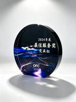 China Circular Acrylic Award Plaque, Custom Corporate Trophy for sale