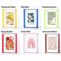 China Cross-border Special Color Acrylic Photo Frame Stand, Square 4-inch Double-sided Display Frame for Postcards & Ticket Stubs for sale
