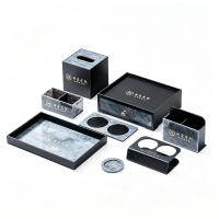 China Custom Acrylic Hotel Guest Room Amenity Set, Multi-piece Hotel Desktop Organizer Kit With Custom Logo for sale