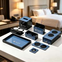 China Custom Acrylic Hotel Guest Room Amenity Set, Multi-piece Hotel Desktop Organizer Kit With Custom Logo for sale
