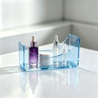 China Clear Acrylic Curved Display Stand, Transparent U-Shape Acrylic Product Holder for Cosmetic & Bottle Display for sale