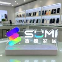 China Custom RGB LED Acrylic Desktop Lighted Sign, Illuminated Logo Table Display for Retail Showroom for sale