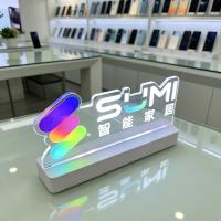 China Custom RGB LED Acrylic Desktop Lighted Sign, Illuminated Logo Table Display for Retail Showroom for sale