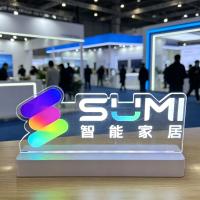 China Custom RGB LED Acrylic Desktop Lighted Sign, Illuminated Logo Table Display for Retail Showroom for sale