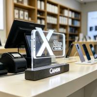 China Custom Mobile Phone Shape LED Acrylic Display Sign, Illuminated Countertop Brand Sign for Mobile Shop, Exhibition & Retail Promotion for sale