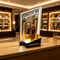 China LED Acrylic Lighted Liquor Bottle Display Stand, Custom Glow Wine Bottle Holder for Bar for sale