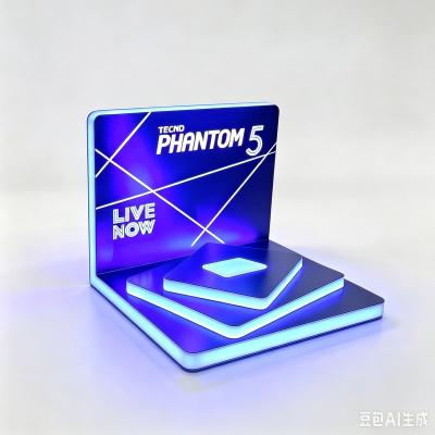 China LED Acrylic Tiered Display Stand, Custom Lighted Countertop POS Display for Mobile Retail for sale