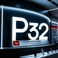 China Custom Countertop LED Light Sign itel P32 Desktop 3D Illuminated Logo Sign for Mobile Phone Shop Display for sale