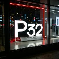 China Custom Countertop LED Light Sign itel P32 Desktop 3D Illuminated Logo Sign for Mobile Phone Shop Display for sale