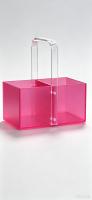 China Acrylic Flower Box With Clear Handle, 2 Compartments Translucent Acrylic Gift Bag For Wedding, Mother's Day, Floral Arrangement for sale