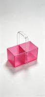 China Acrylic Flower Box With Clear Handle, 2 Compartments Translucent Acrylic Gift Bag For Wedding, Mother's Day, Floral Arrangement for sale