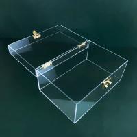 China Clear Lockable Acrylic Gift Box with Hinged Lid, Luxury Transparent Acrylic Flower Box for Eid, Ramadan, Birthday, Wedding Gift Packaging, Custom Logo & Size Wholesale for sale