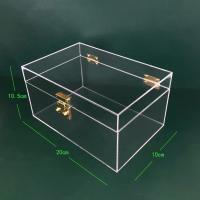 China Clear Lockable Acrylic Gift Box with Hinged Lid, Luxury Transparent Acrylic Flower Box for Eid, Ramadan, Birthday, Wedding Gift Packaging, Custom Logo & Size Wholesale for sale