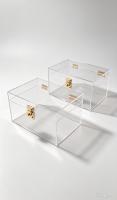 China Clear Lockable Acrylic Gift Box with Hinged Lid, Luxury Transparent Acrylic Flower Box for Eid, Ramadan, Birthday, Wedding Gift Packaging, Custom Logo & Size Wholesale for sale