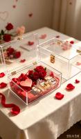 China Clear Lockable Acrylic Gift Box with Hinged Lid, Luxury Transparent Acrylic Flower Box for Eid, Ramadan, Birthday, Wedding Gift Packaging, Custom Logo & Size Wholesale for sale