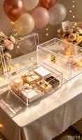 China Clear Lockable Acrylic Gift Box with Hinged Lid, Luxury Transparent Acrylic Flower Box for Eid, Ramadan, Birthday, Wedding Gift Packaging, Custom Logo & Size Wholesale for sale