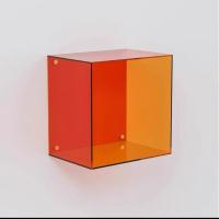 China Colored Wall Mount Acrylic Display Cube, Floating Wall Box for Handbag & Collectible Display, Custom Wholesale for sale