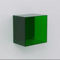 China Colored Wall Mount Acrylic Display Cube, Floating Wall Box for Handbag & Collectible Display, Custom Wholesale for sale