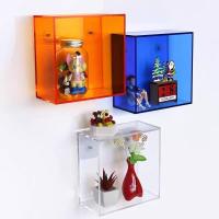 China Colored Wall Mount Acrylic Display Cube, Floating Wall Box for Handbag & Collectible Display, Custom Wholesale for sale