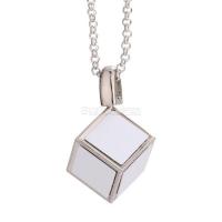 China Custom Photo Necklace Gold Silver Sublimation Dice Pendant Necklace for sale