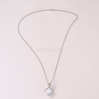 China Custom Photo Necklace Gold Silver Sublimation Dice Pendant Necklace for sale