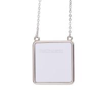 China Personalized Photo Necklace DIY Unisex Sublimation Square Shape Pendant Necklace for sale