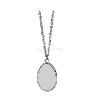China Oval Shape Sublimation Photo Necklace With Aluminum Insert Custom Photo Printing Sublimation Metal Necklace for sale