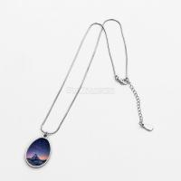 China Oval Shape Sublimation Photo Necklace With Aluminum Insert Custom Photo Printing Sublimation Metal Necklace for sale