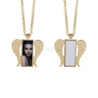 China Sublimation Jewelry Blanks Sublimation Blank Wing Pendant Necklace for sale