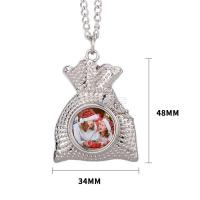 China Personalized Sublimation Christmas Lucky Bag Hanging Pendant Necklace custom metal necklace for sale